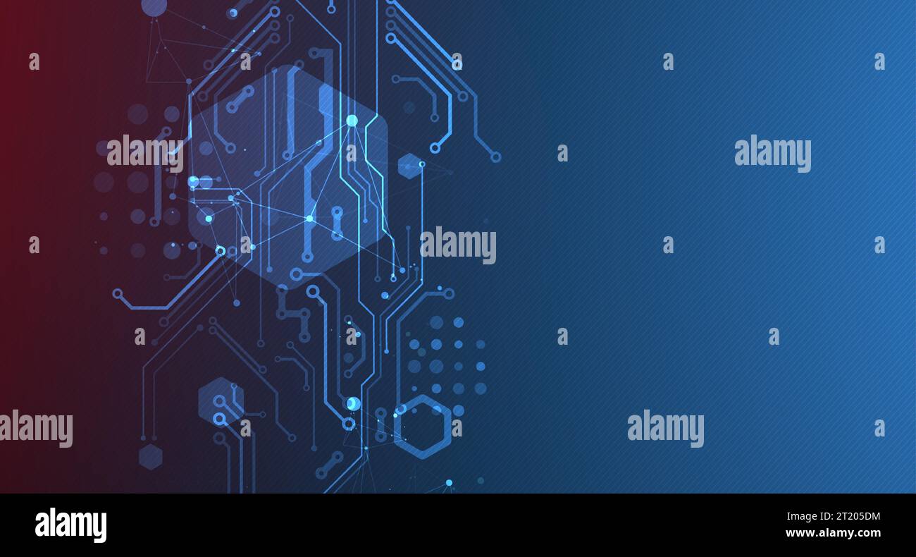 Abstract technology concept. Circuit board, high computer color ...