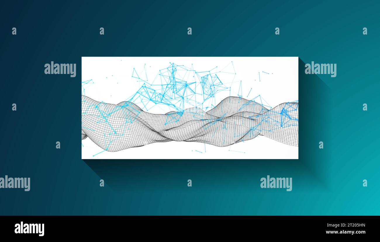 Abstract art concept in the form of a light frame from which the shadow ...