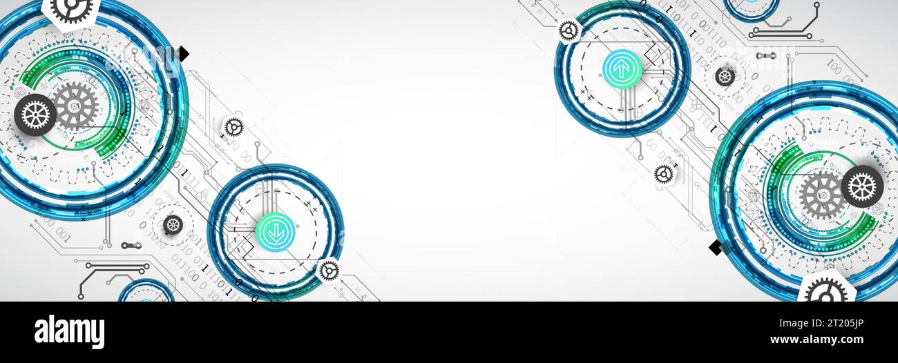 Abstract technology concept. Circuit board, high computer color ...