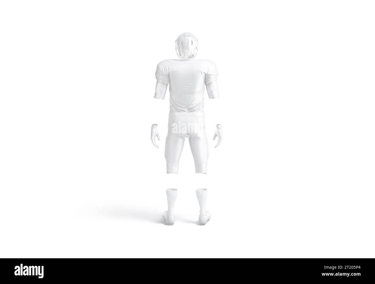 Blank white american football uniform mockup, back view, 3d rendering ...