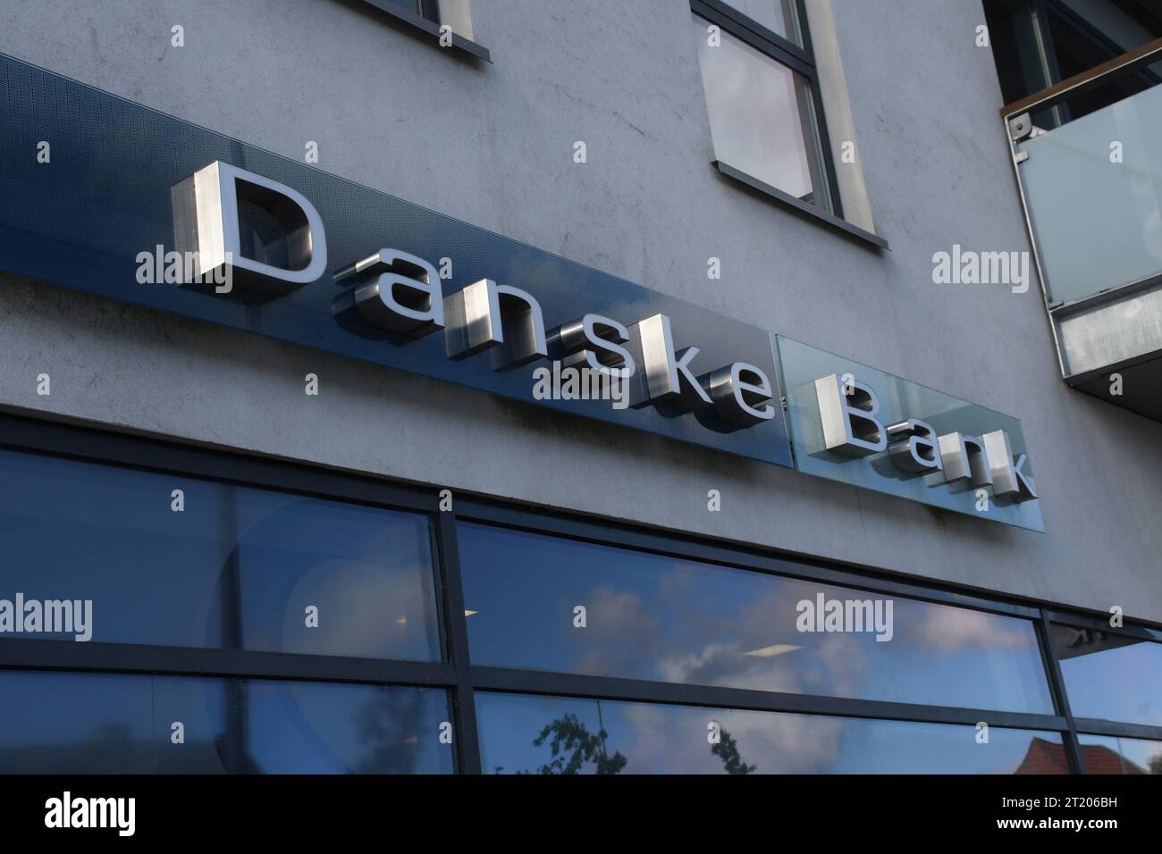 Copenhagen, Denmark /16 October. 2023/. Danske bank branch in Kastrup ...