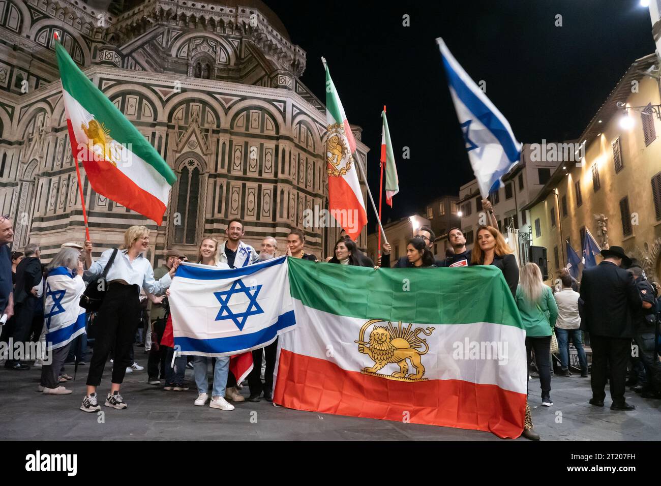 Italy, Florence, October 15, 2023 : Pro Israeli supporters and members ...