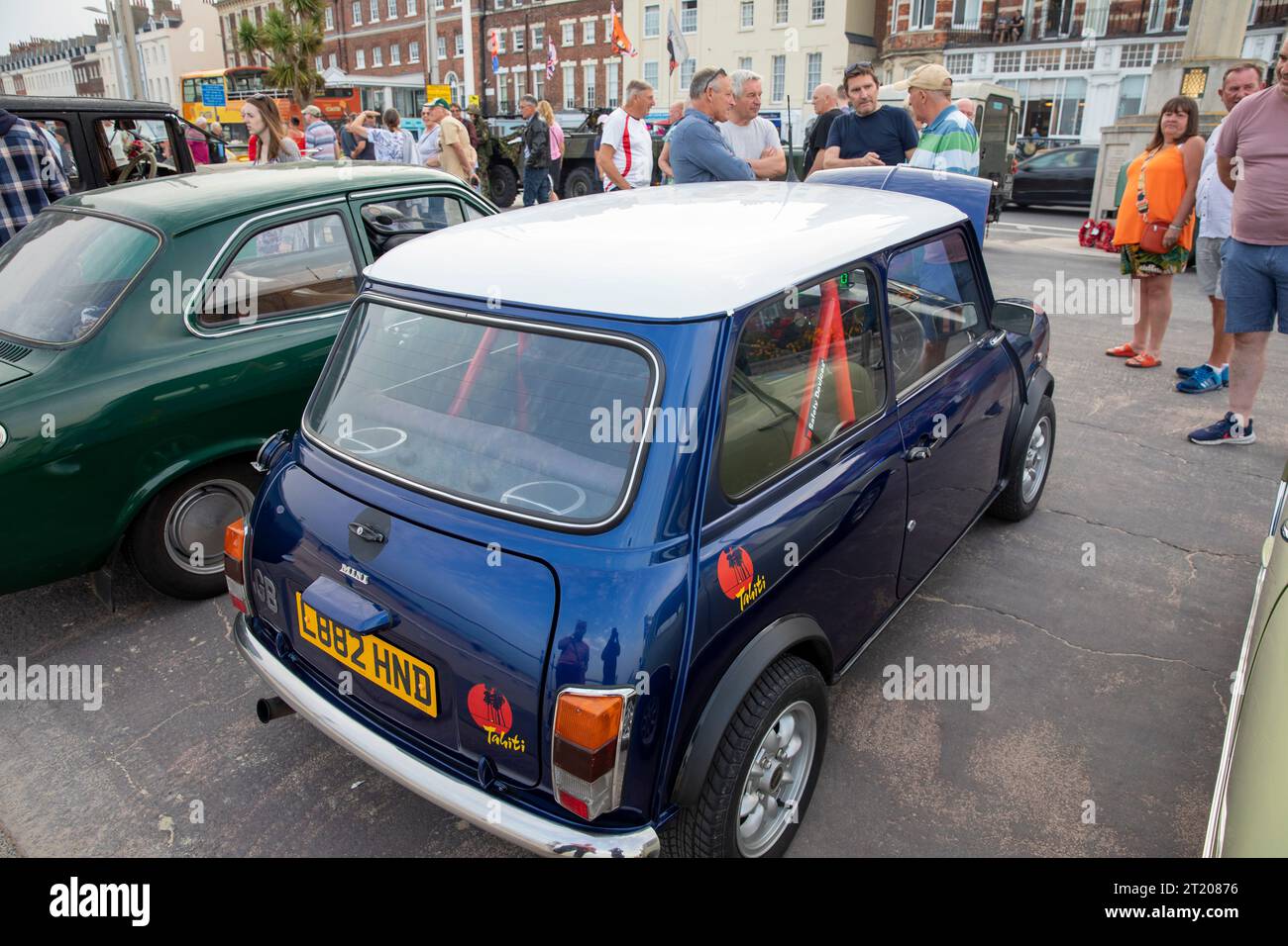 Dorset car club Weymouth town rally on the promenade, pictured classic ...