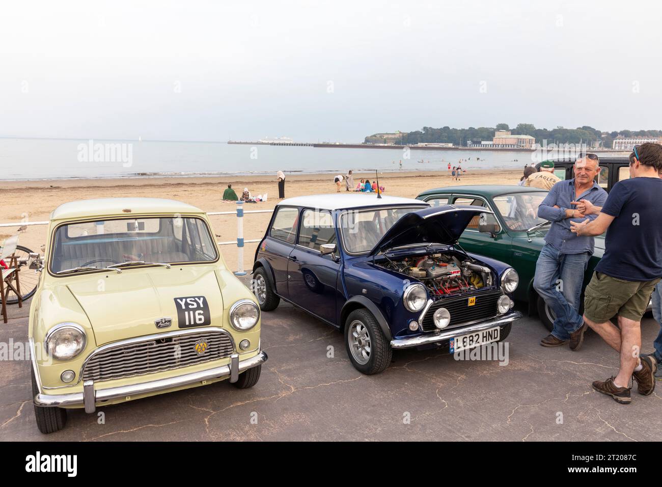 Dorset car club Weymouth town rally on the promenade, pictured classic ...