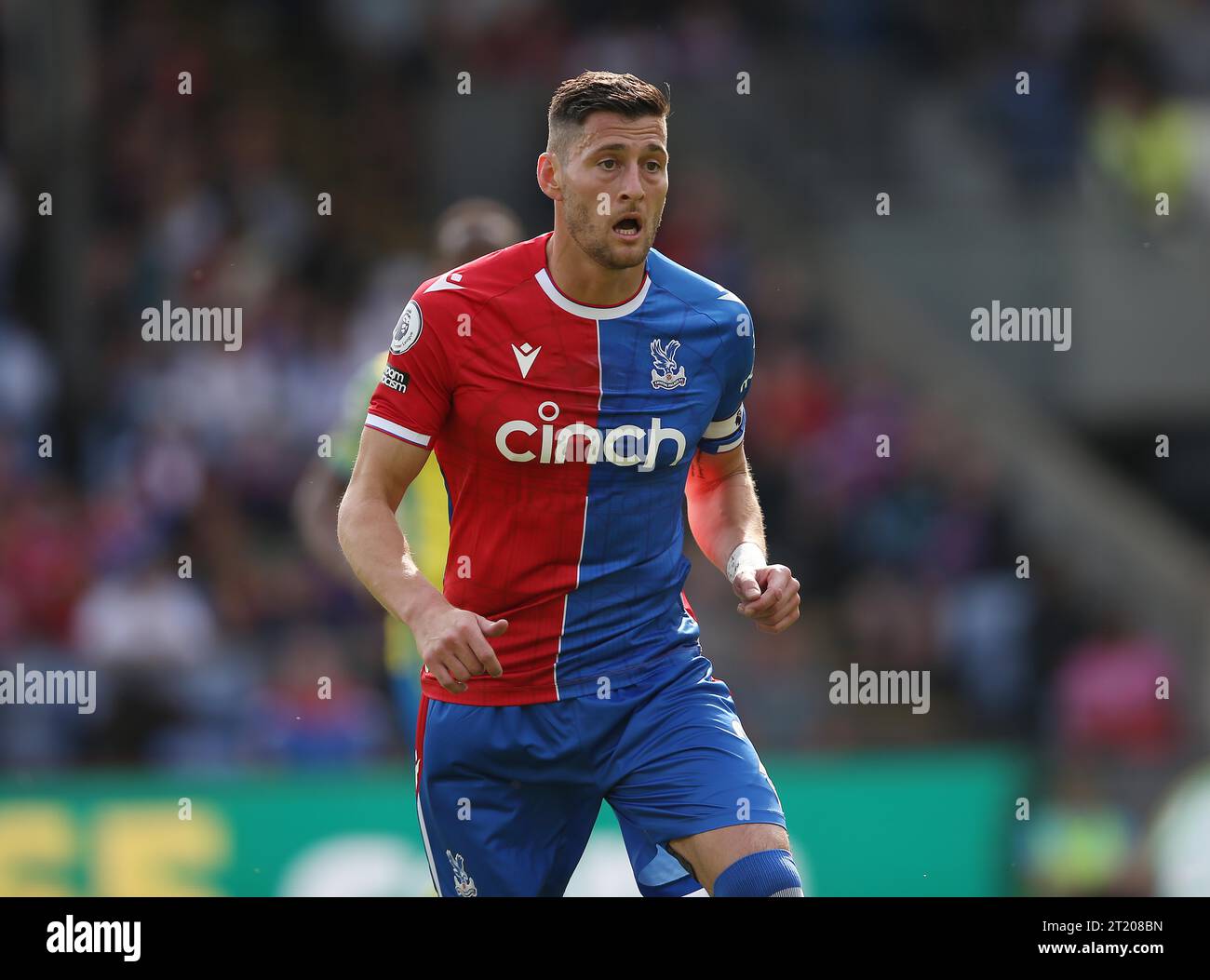 Joel Ward of Crystal Palace wearing the New Crystal Palace 2023/2024 ...