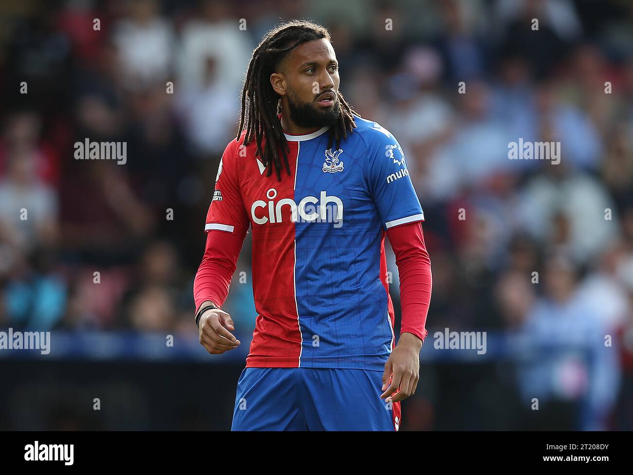 Jairo Riedewald of Crystal Palace wearing the New Crystal Palace 2023/ ...