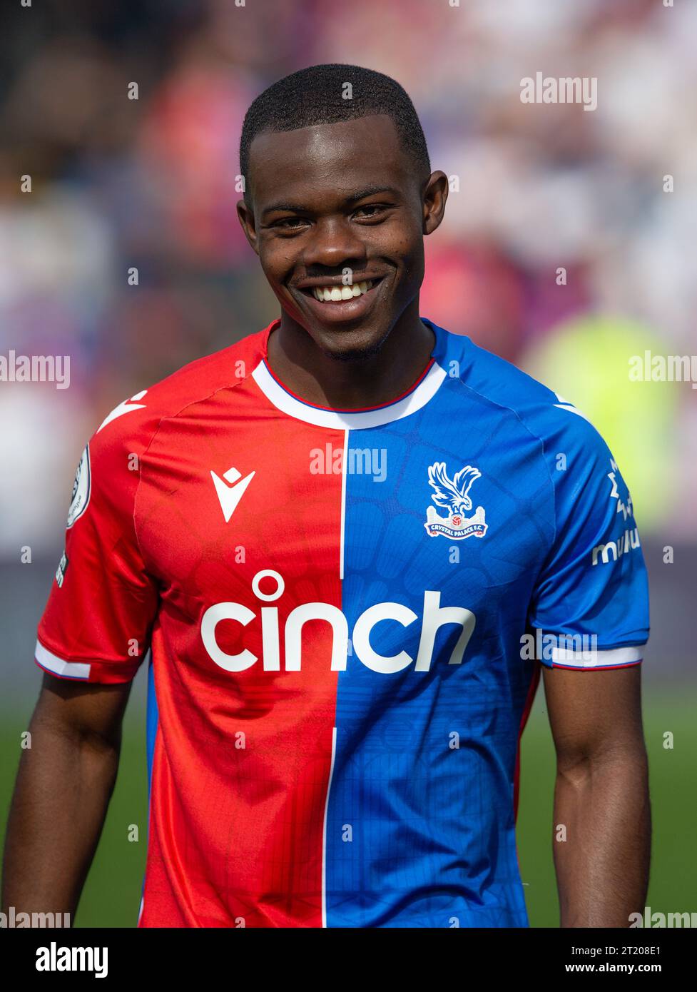 Tyrick Mitchell of Crystal Palace wearing the New Crystal Palace 2023/ ...