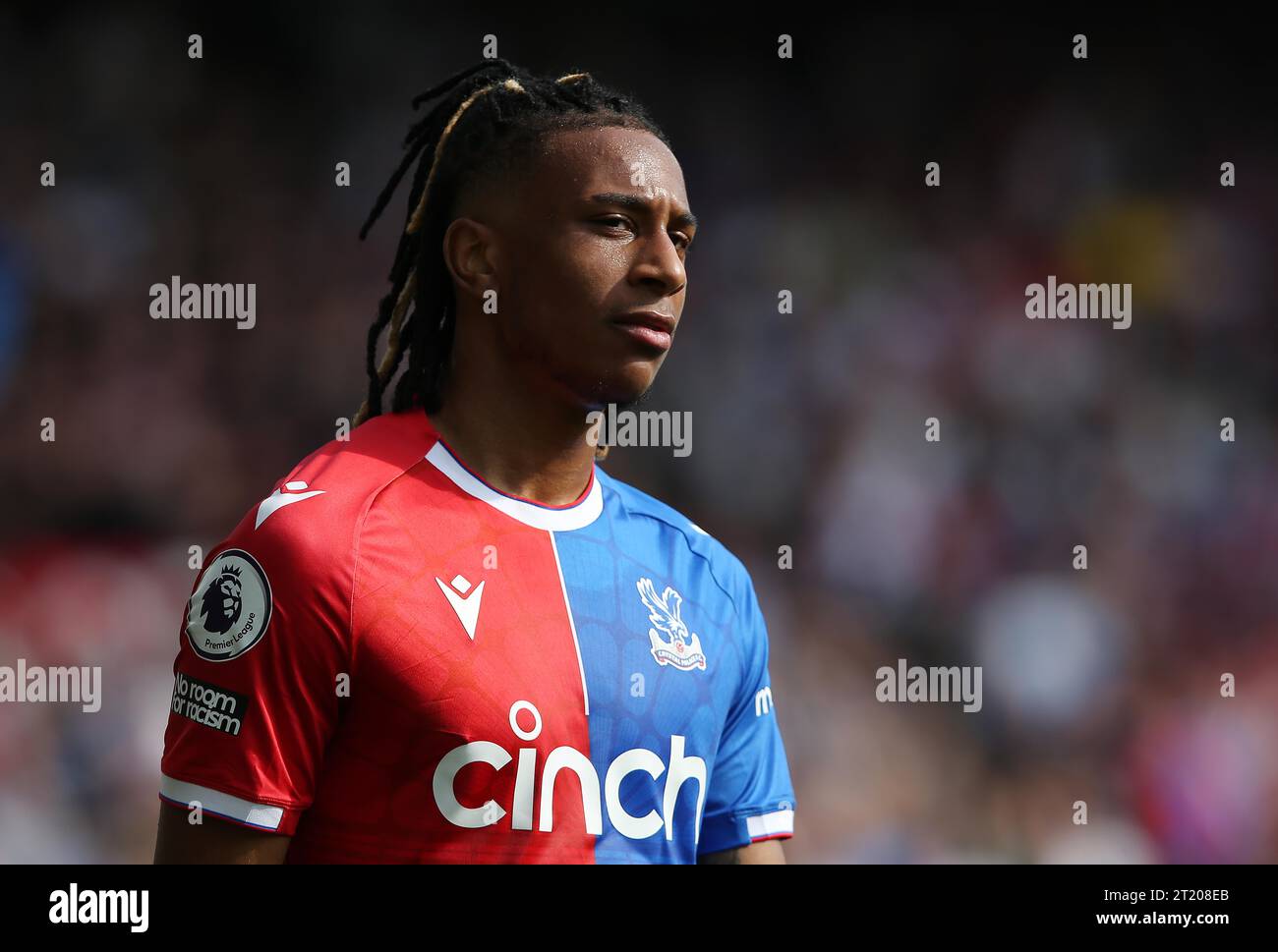 Michael Olise of Crystal Palace wearing the New Crystal Palace 2023/ ...