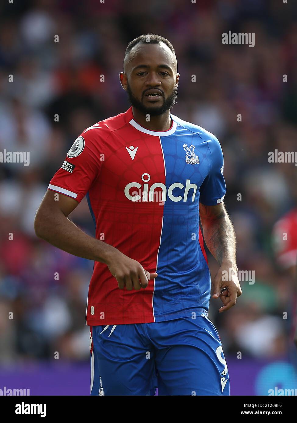 Jordan Ayew of Crystal Palace wearing the New Crystal Palace 2023/2024 ...