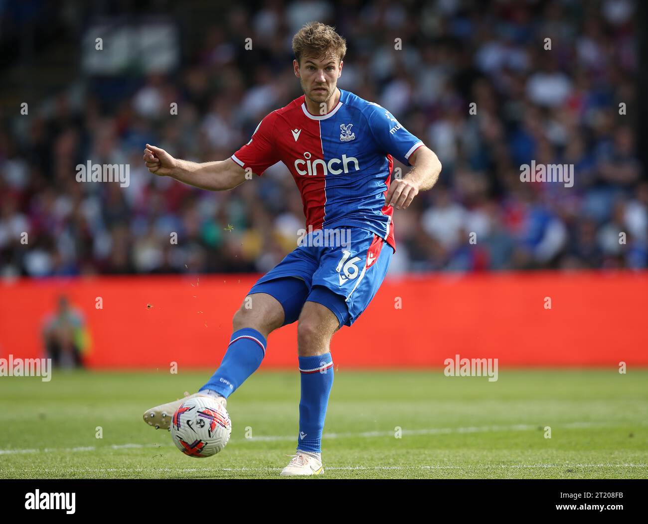 Joachim Andersen of Crystal Palace wearing the New Crystal Palace 2023/ ...