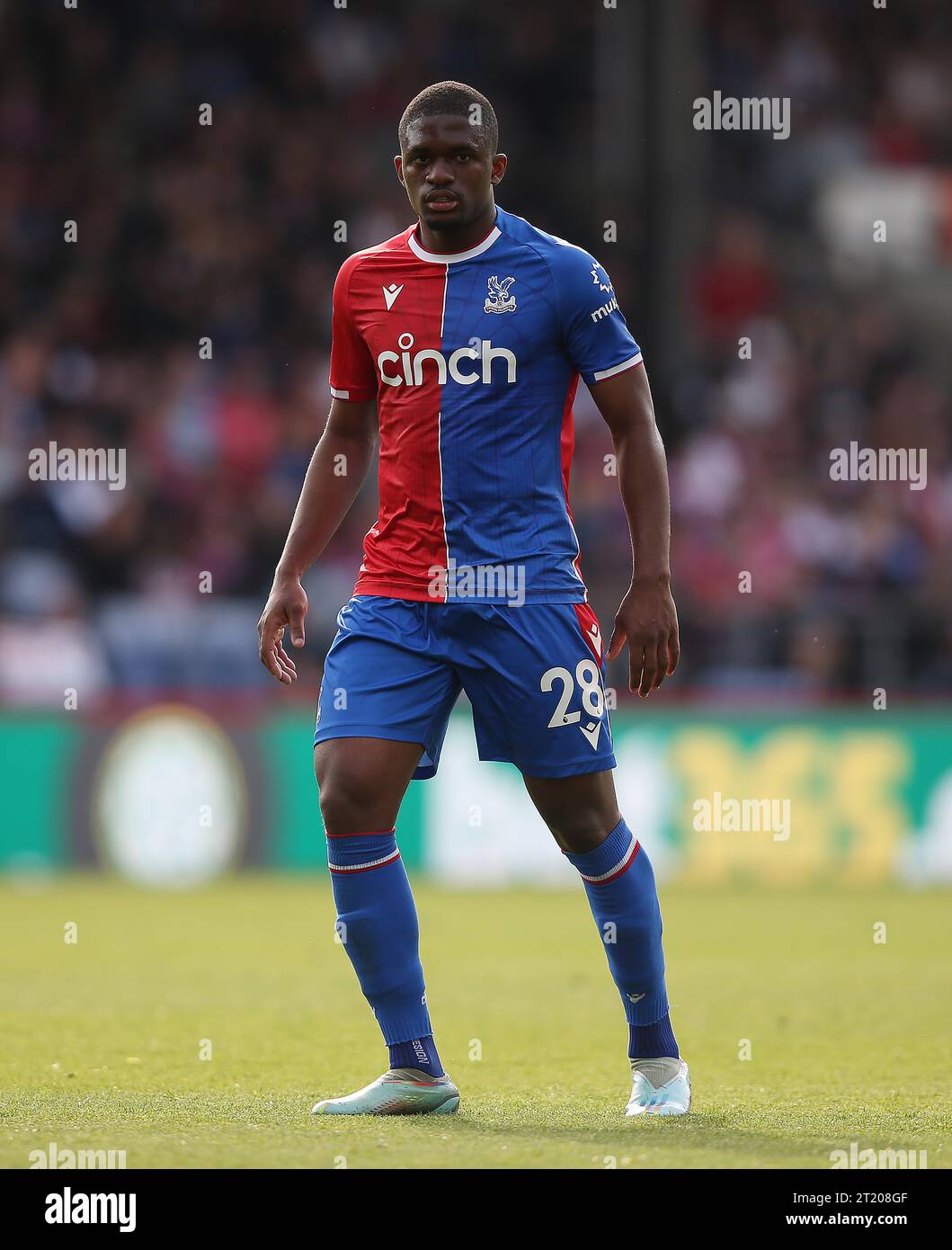 Cheick Doucoure of Crystal Palace wearing the New Crystal Palace 2023/ ...