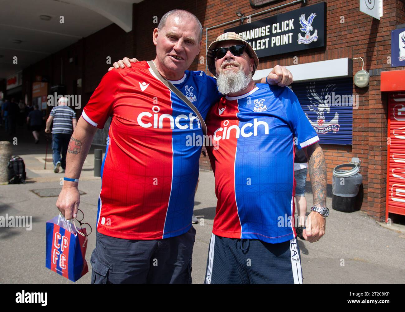 Crystal Palace fans wearing the New Crystal Palace 2023/2024 Crystal ...