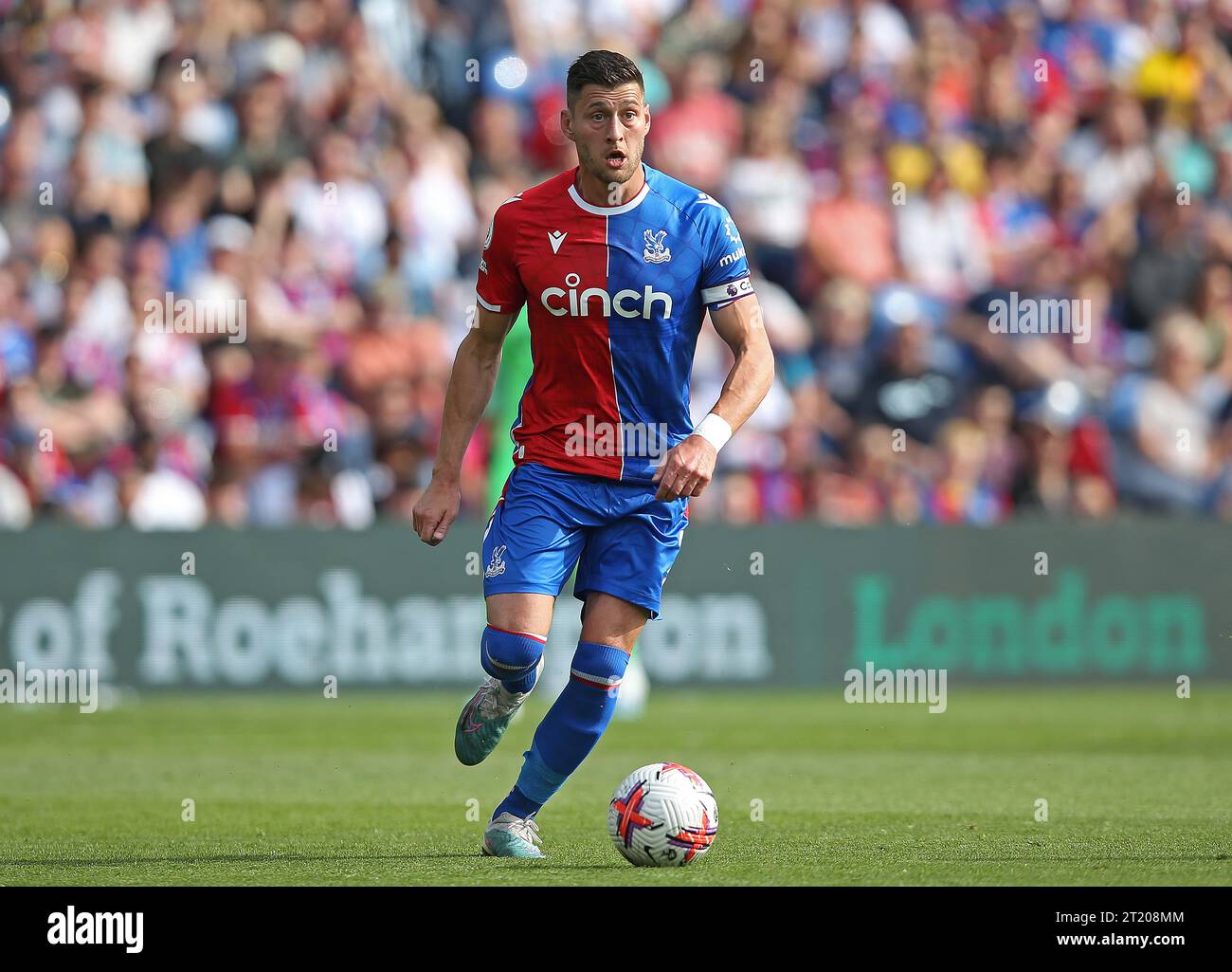 Joel Ward of Crystal Palace wearing the New Crystal Palace 2023/2024 ...