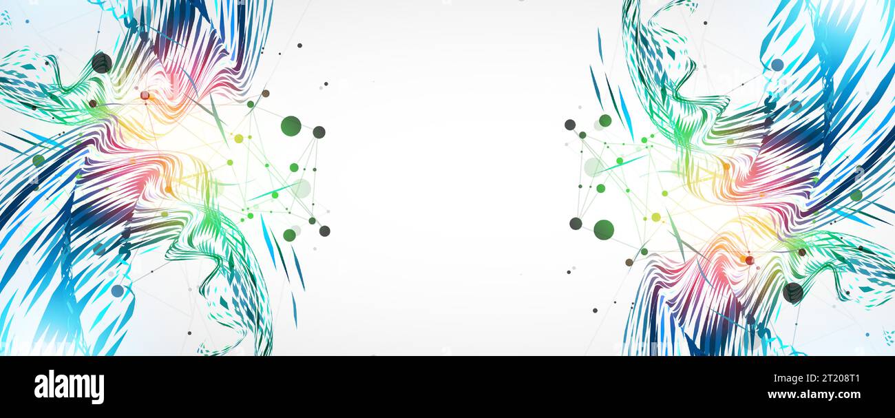 Abstract particle vortex with plexus effect elements and Gradient background lighting Stock ...