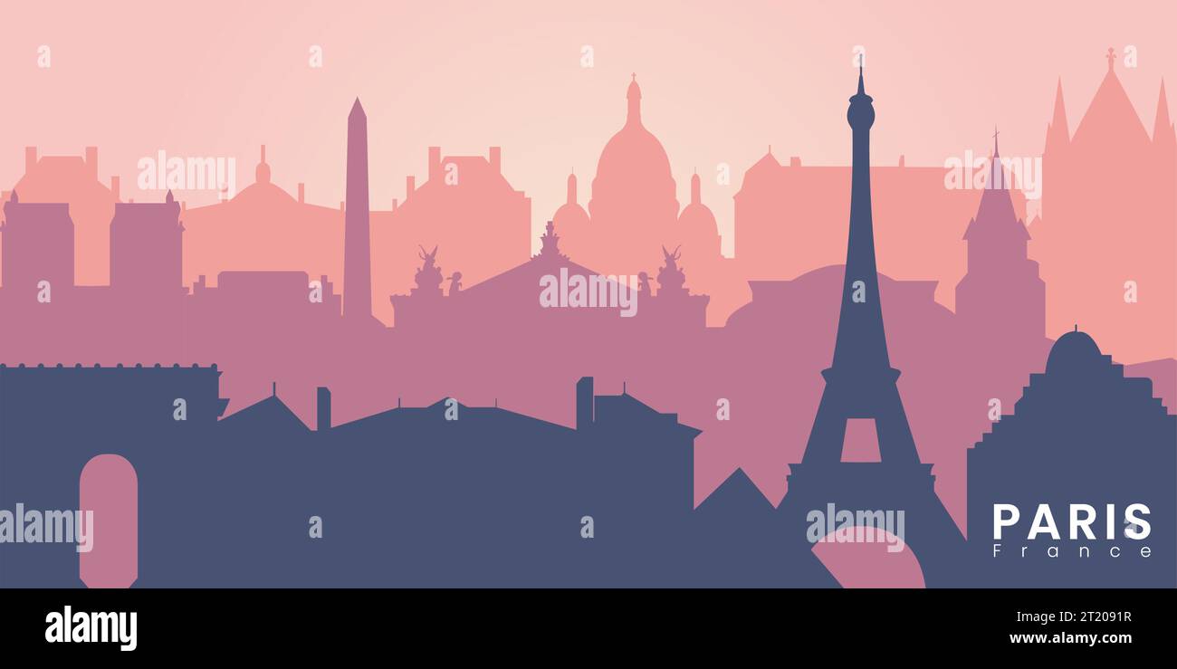 Paris City skyline. Silhouette City Paris France background. Vector ...