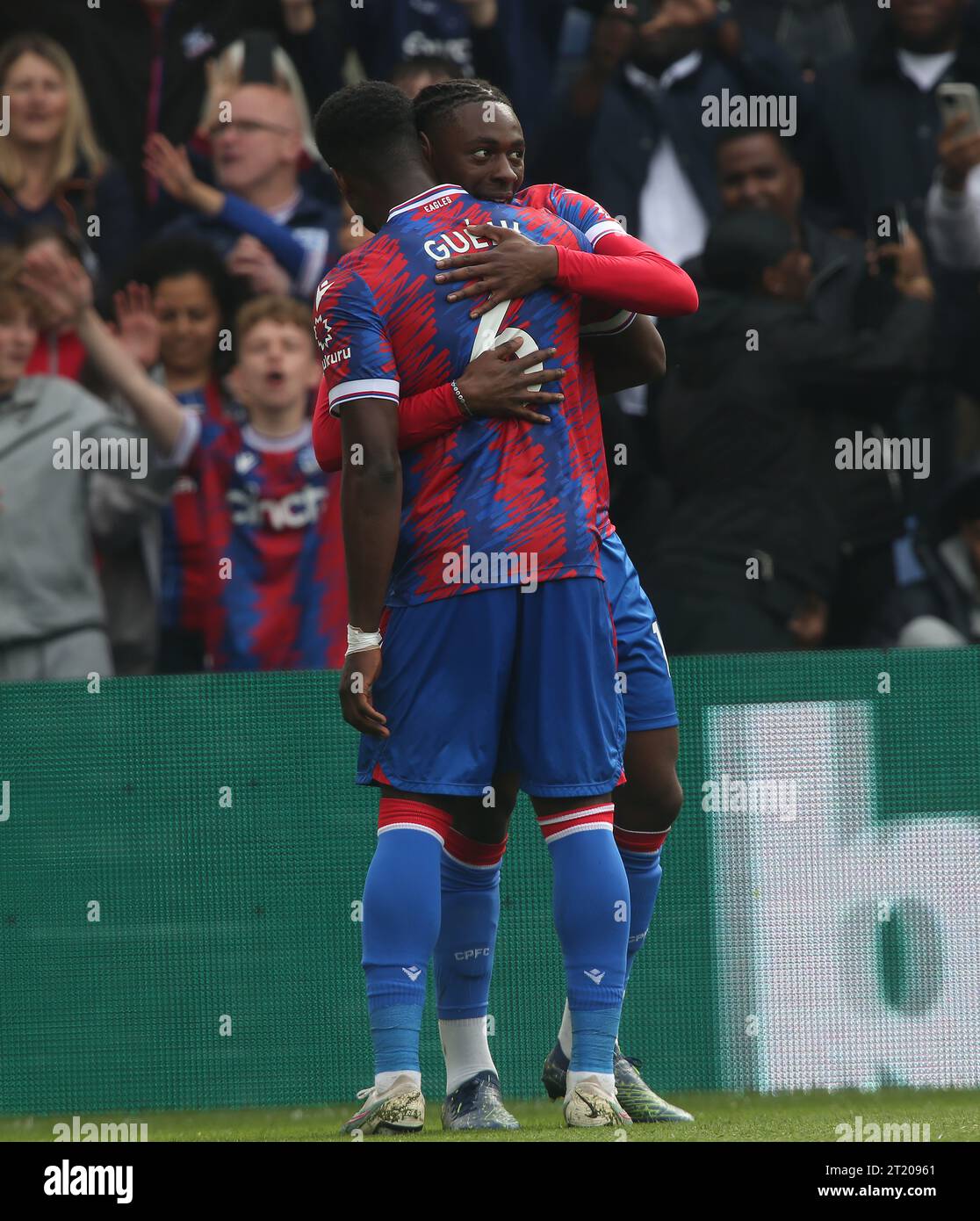 GOAL 2-0, Eberechi Eze of Crystal Palace goal celebration with Marc ...