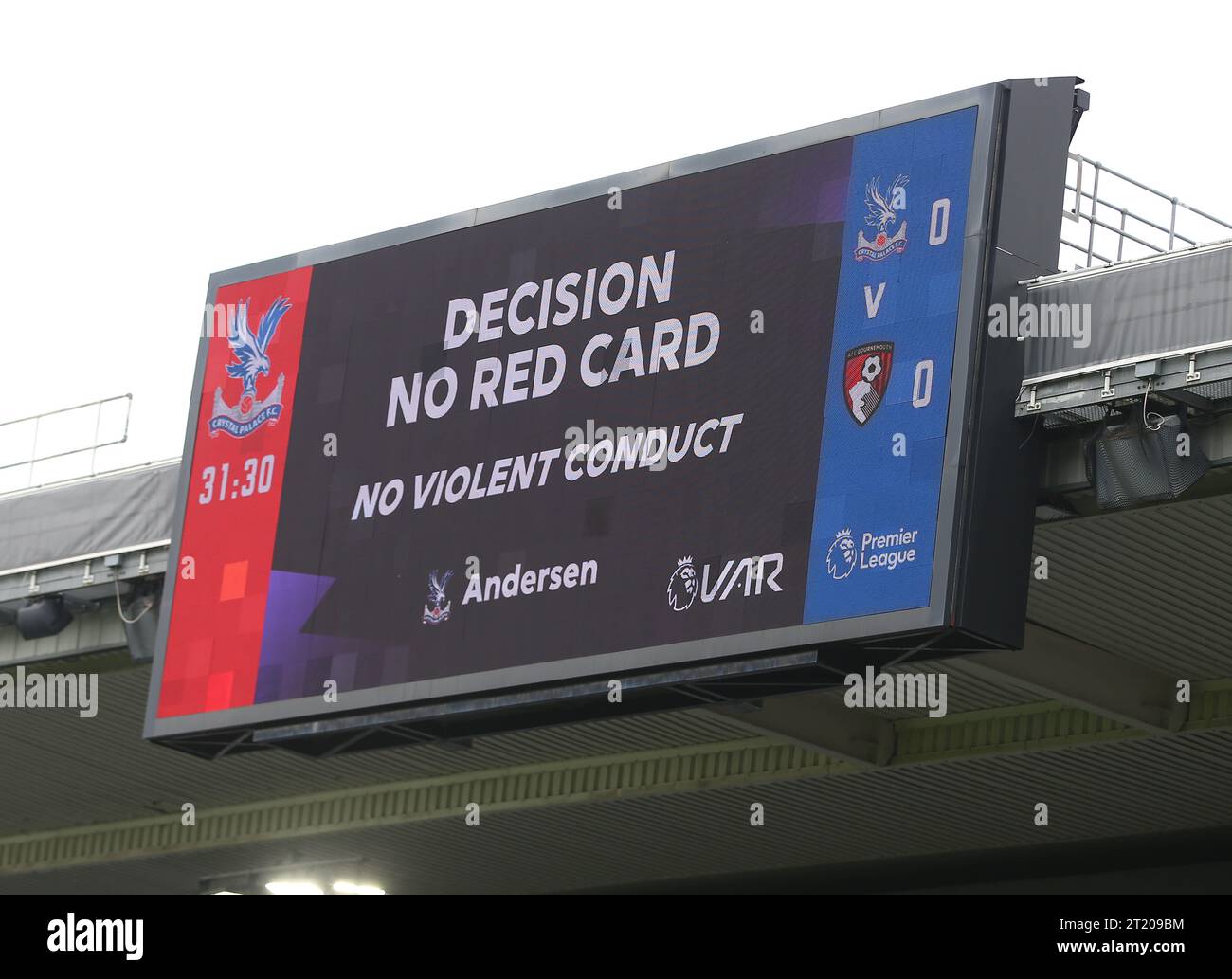 VAR Video Assistant Referee decides no red card for Joachim Andersen of ...