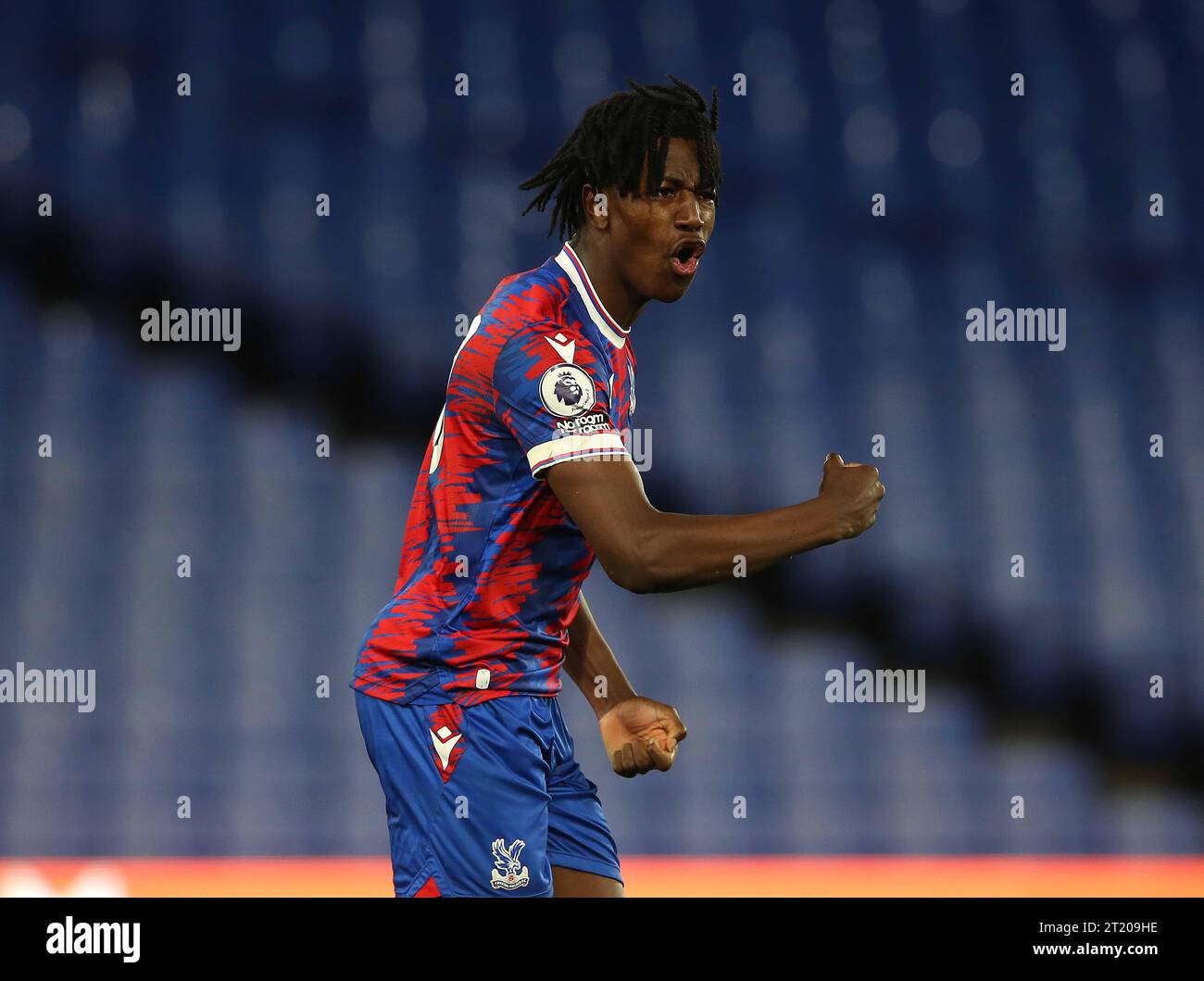 Franco Umeh-Chibueze of Crystal Palace U21 celebrates his penalty shoot ...