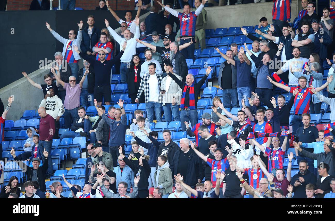 Crystal Palace fans at kick off with empty seats in the stands ...