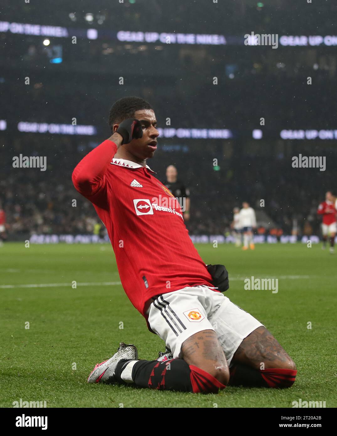 GOAL 2-0, Marcus Rashford of Manchester United goal celebration ...