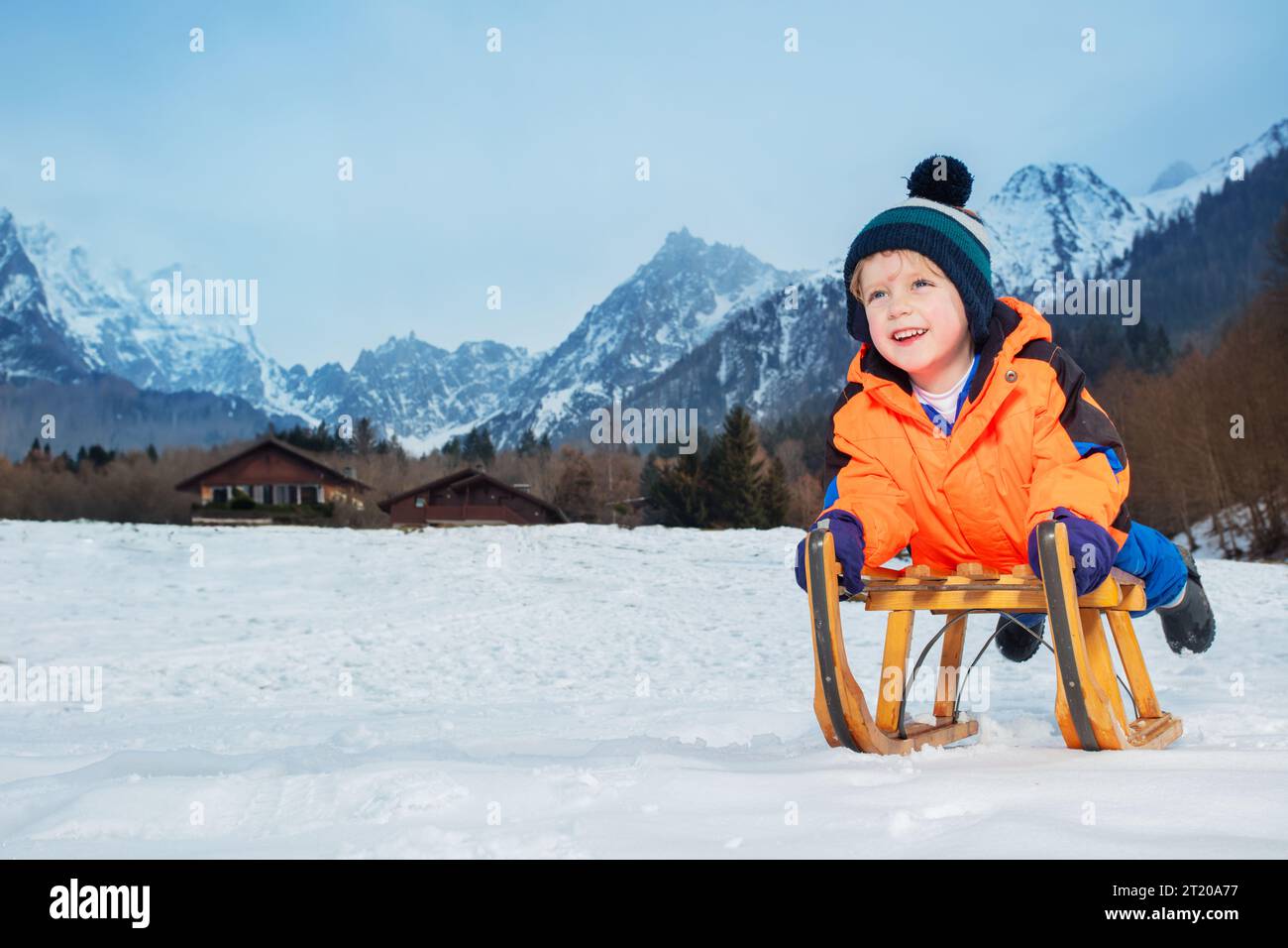 Children sliding on belly downhill hi-res stock photography and images ...