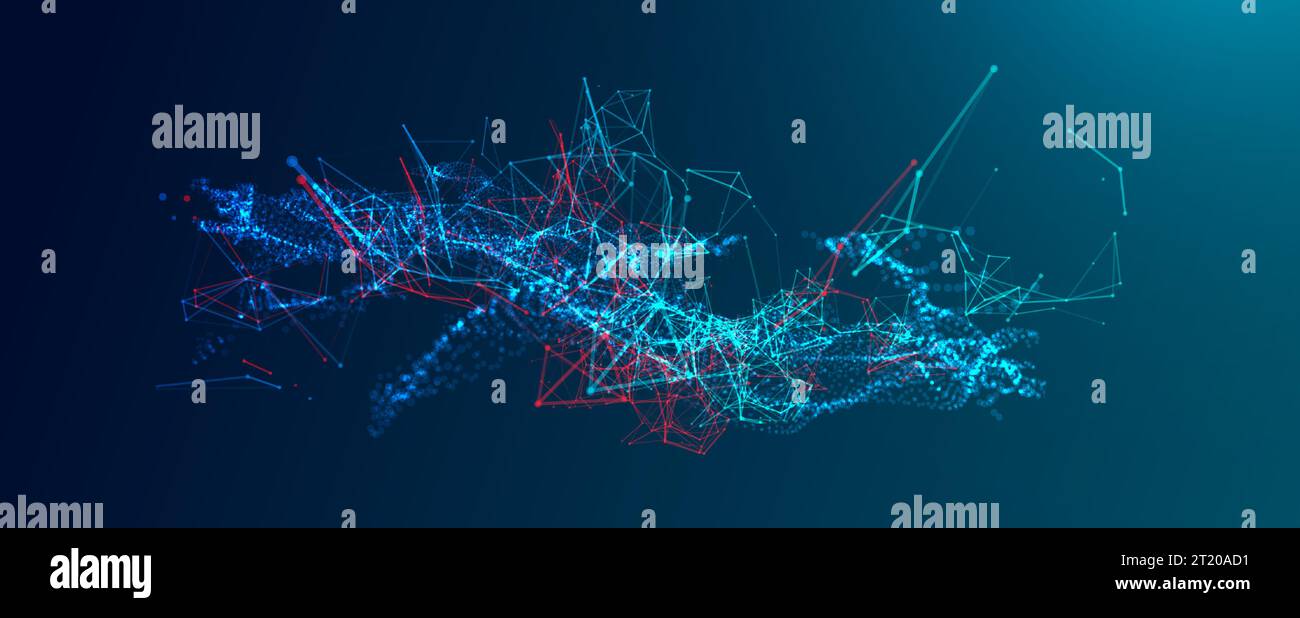 Abstract polygonal vector background with connecting dots and lines. Template for science and ...