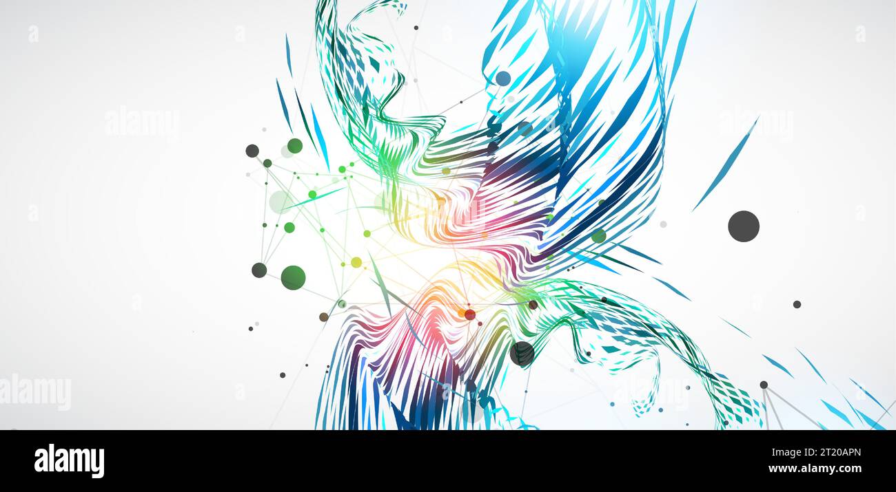 Abstract particle vortex with plexus effect elements and Gradient background lighting Stock ...