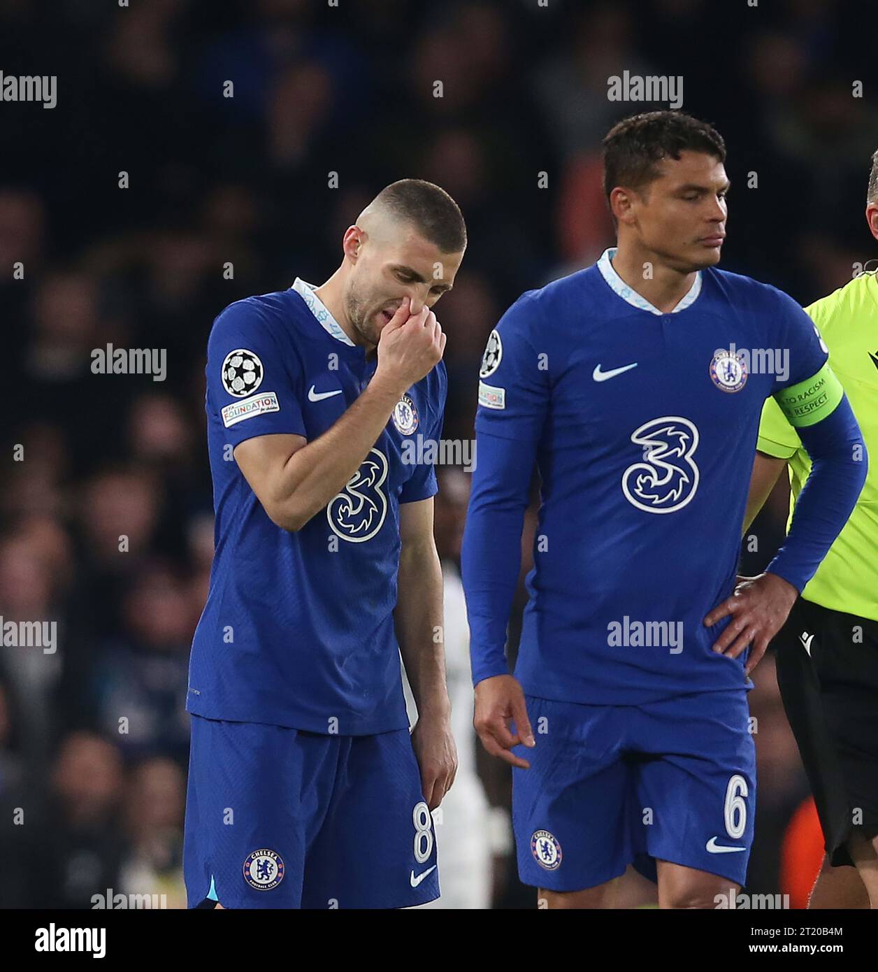 Mateo Kovacic & Thiago Silva of Chelsea looks disappointed & dejected ...