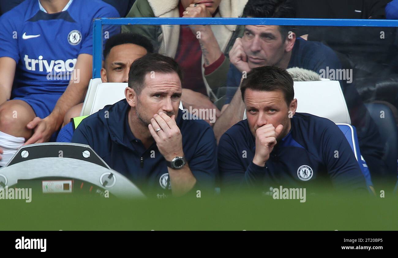 Frank Lampard Manager Of Chelsea Looks Disappointed And Dejected