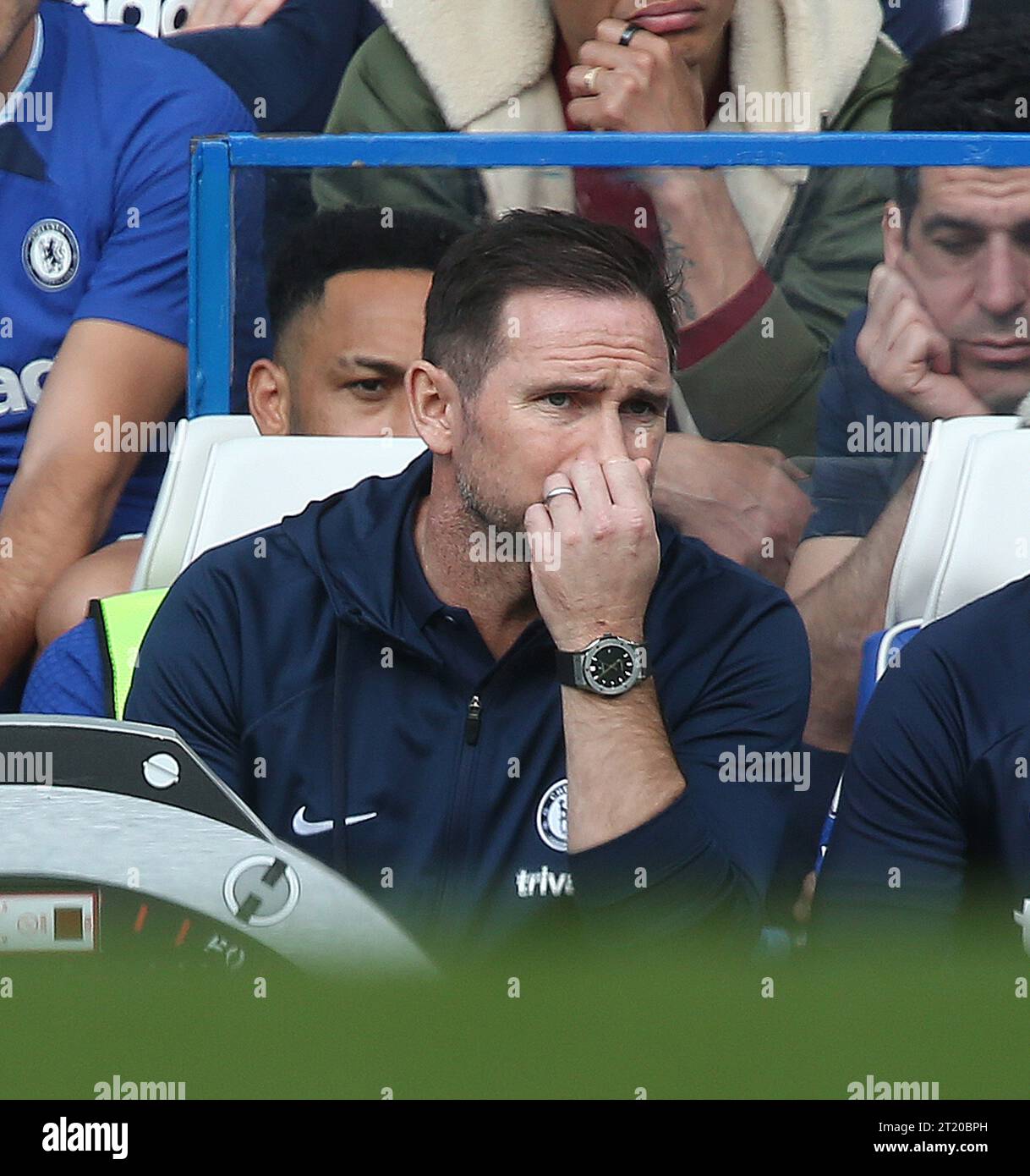 Frank Lampard Manager of Chelsea looks disappointed & dejected ...