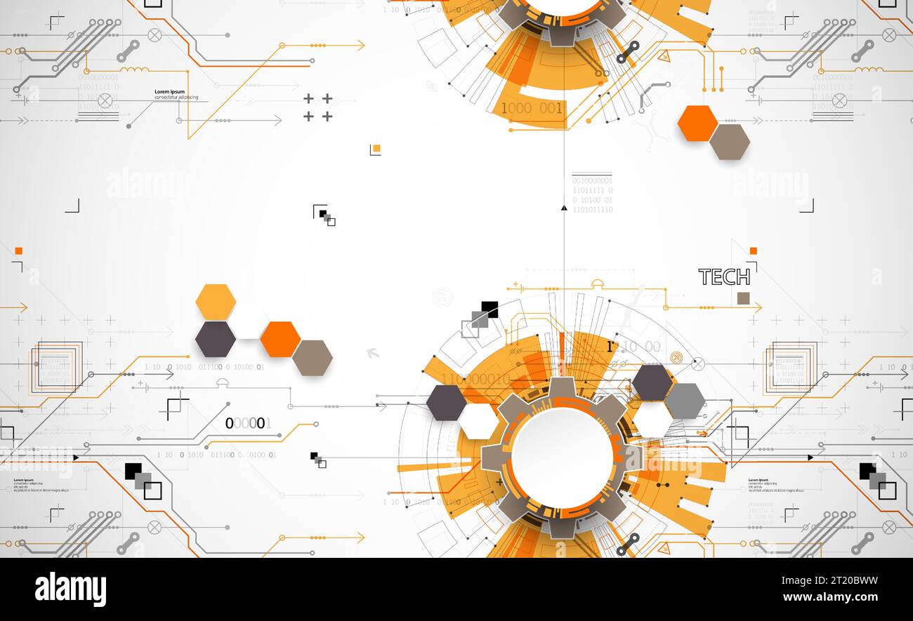 Abstract technology concept. Circuit board, high computer color ...