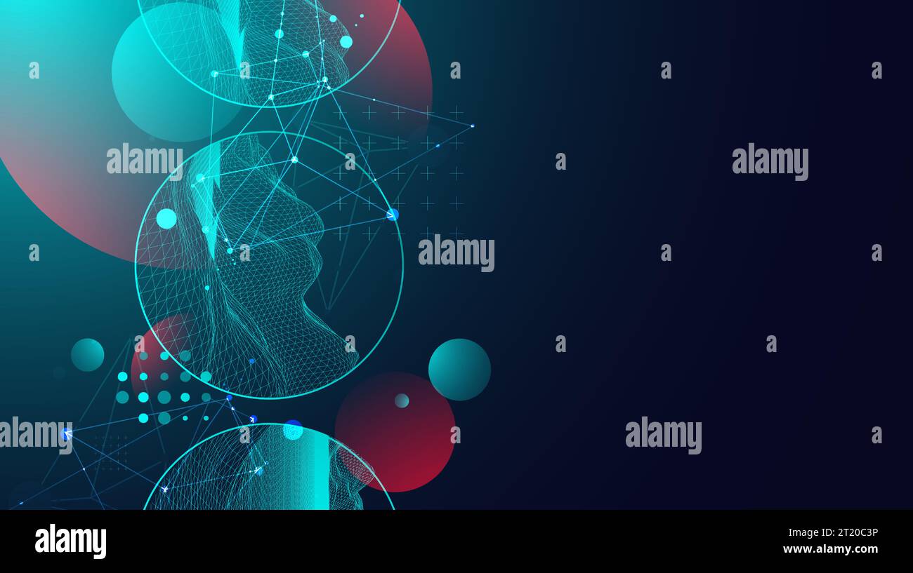 Trendy Abstract Wireframe Background Modern Science Or Technology Art Elements Surface