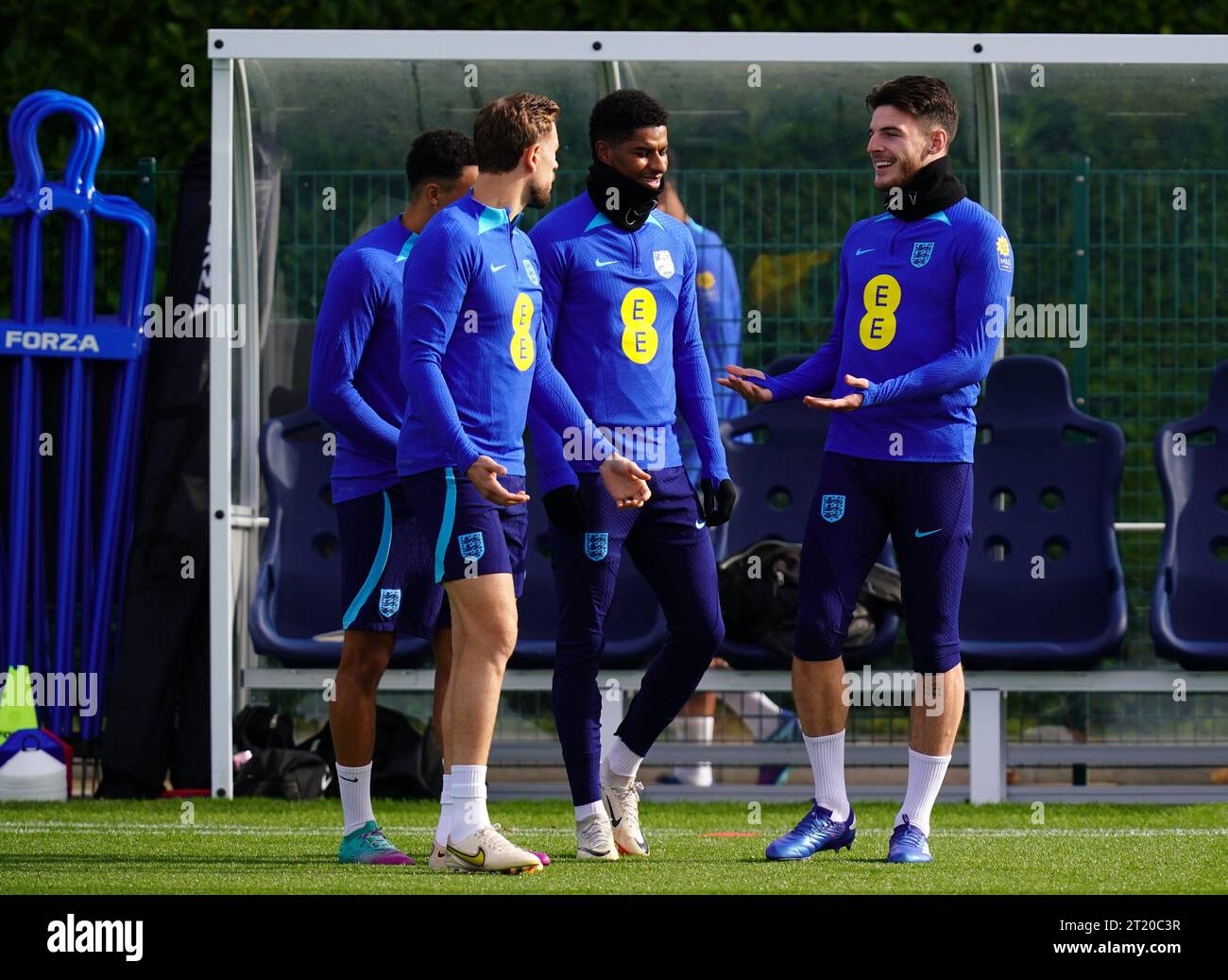 Left to right, England's Jordan Henderson, Marcus Rashford and Declan ...