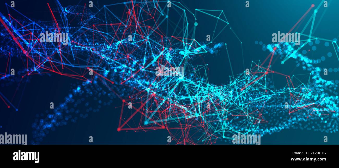 Abstract polygonal vector background with connecting dots and lines. Template for science and ...