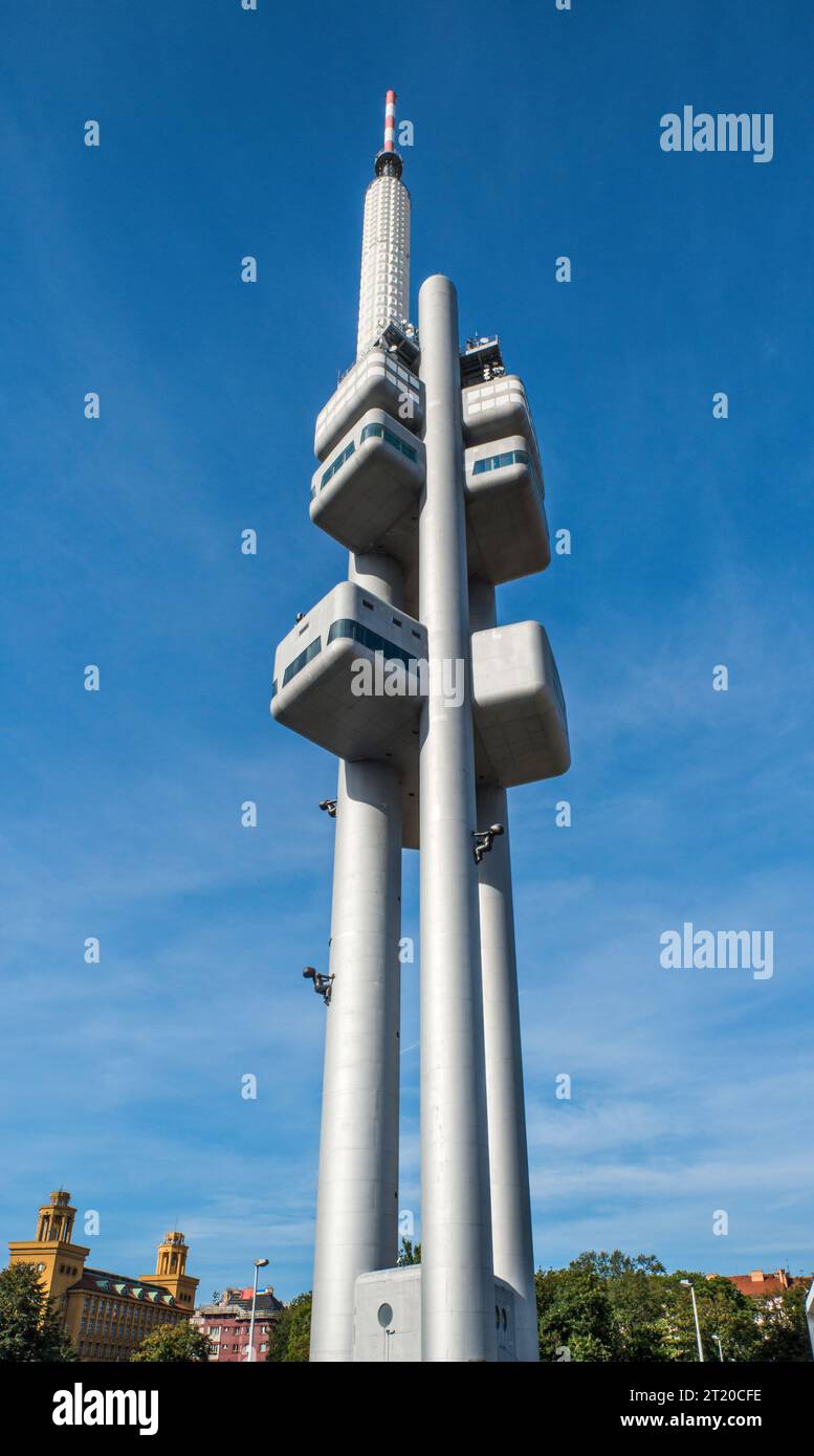 Žižkov Television Tower with crawling Tower Babies created by David ...