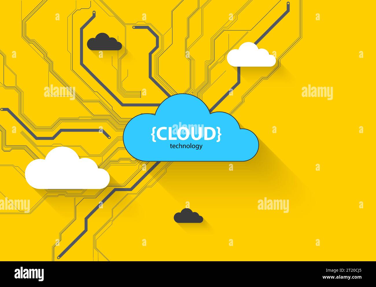 Cloud storage technology. Integrated digital web concept background Stock Vector Image & Art - Alamy