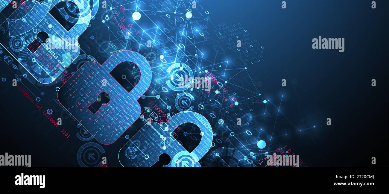 Cyber security digital padlock concept Stock Vector Images - Alamy