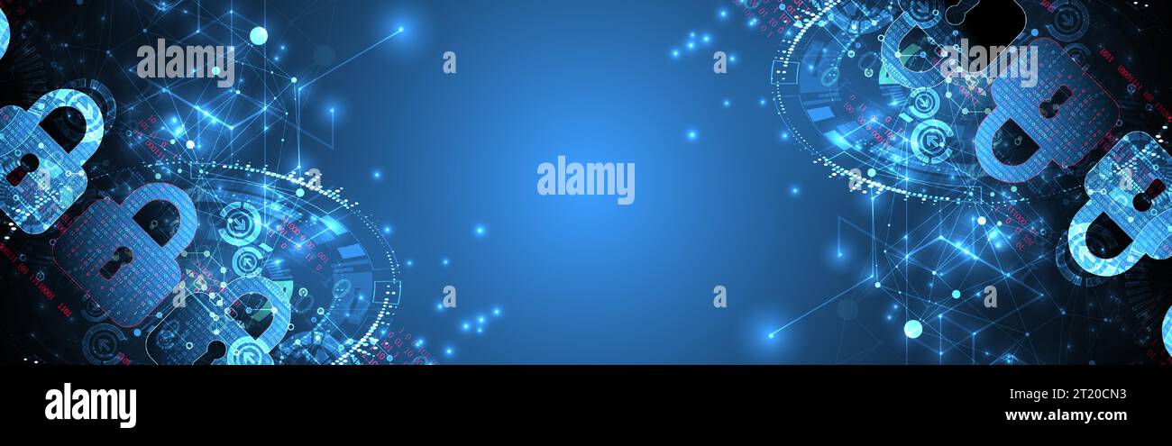 Data security Illustrates cyber data or information privacy idea. Color ...