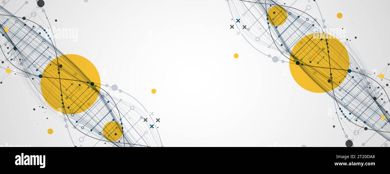 Abstract DNA background with plexus effect. Scientific and ...