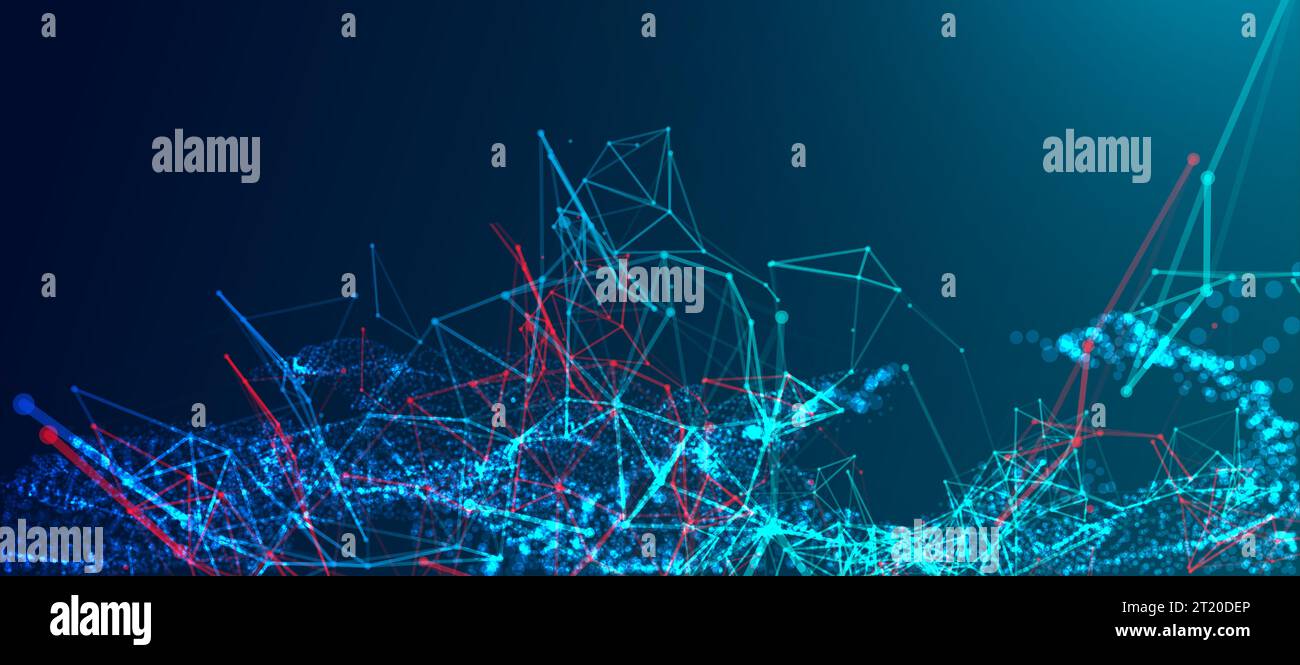 Abstract polygonal vector background with connecting dots and lines. Template for science and ...