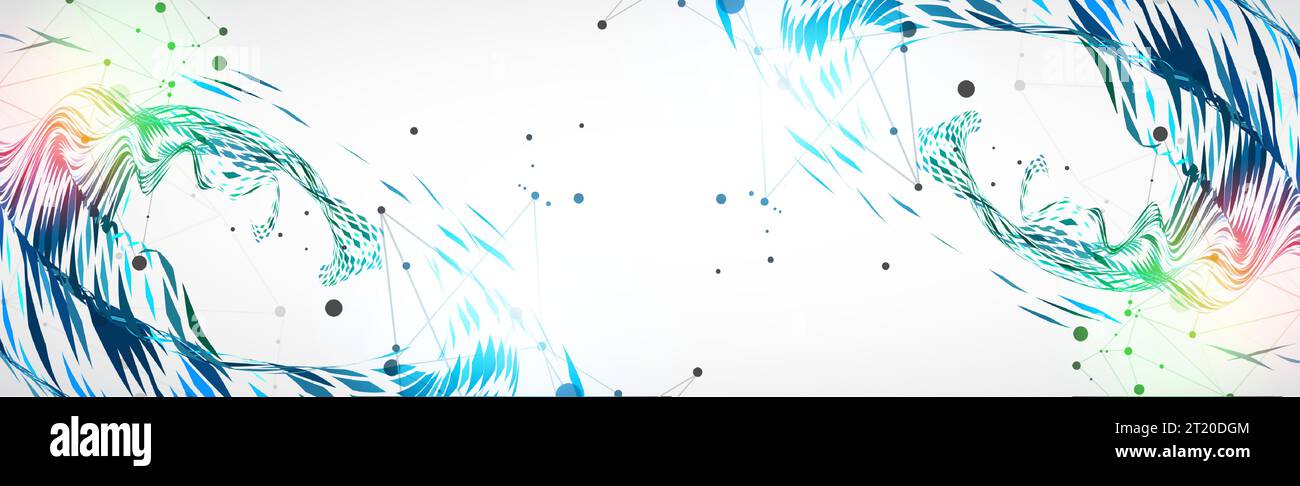 Abstract particle vortex with plexus effect elements and Gradient background lighting Stock ...