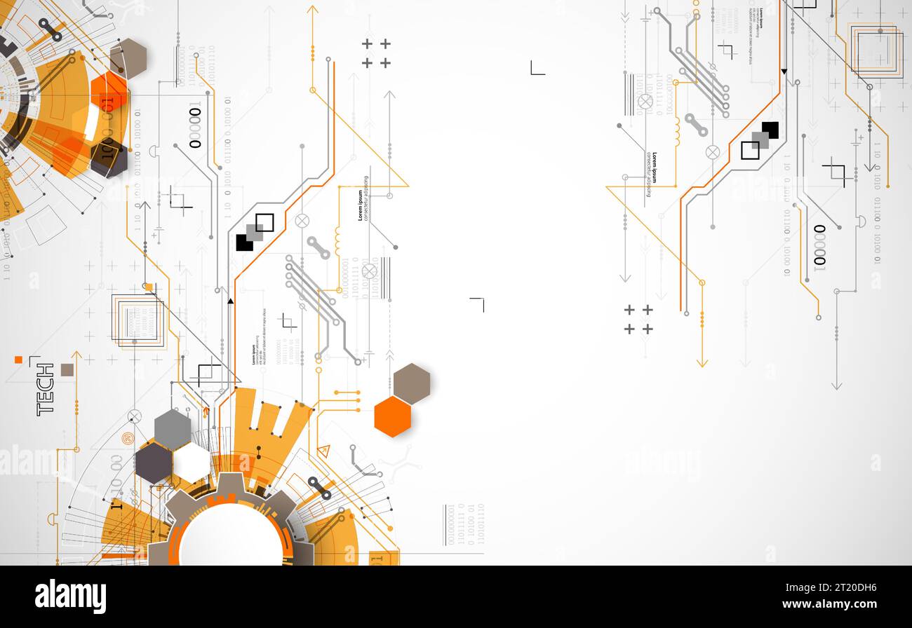 Abstract technology concept. Circuit board, high computer color ...