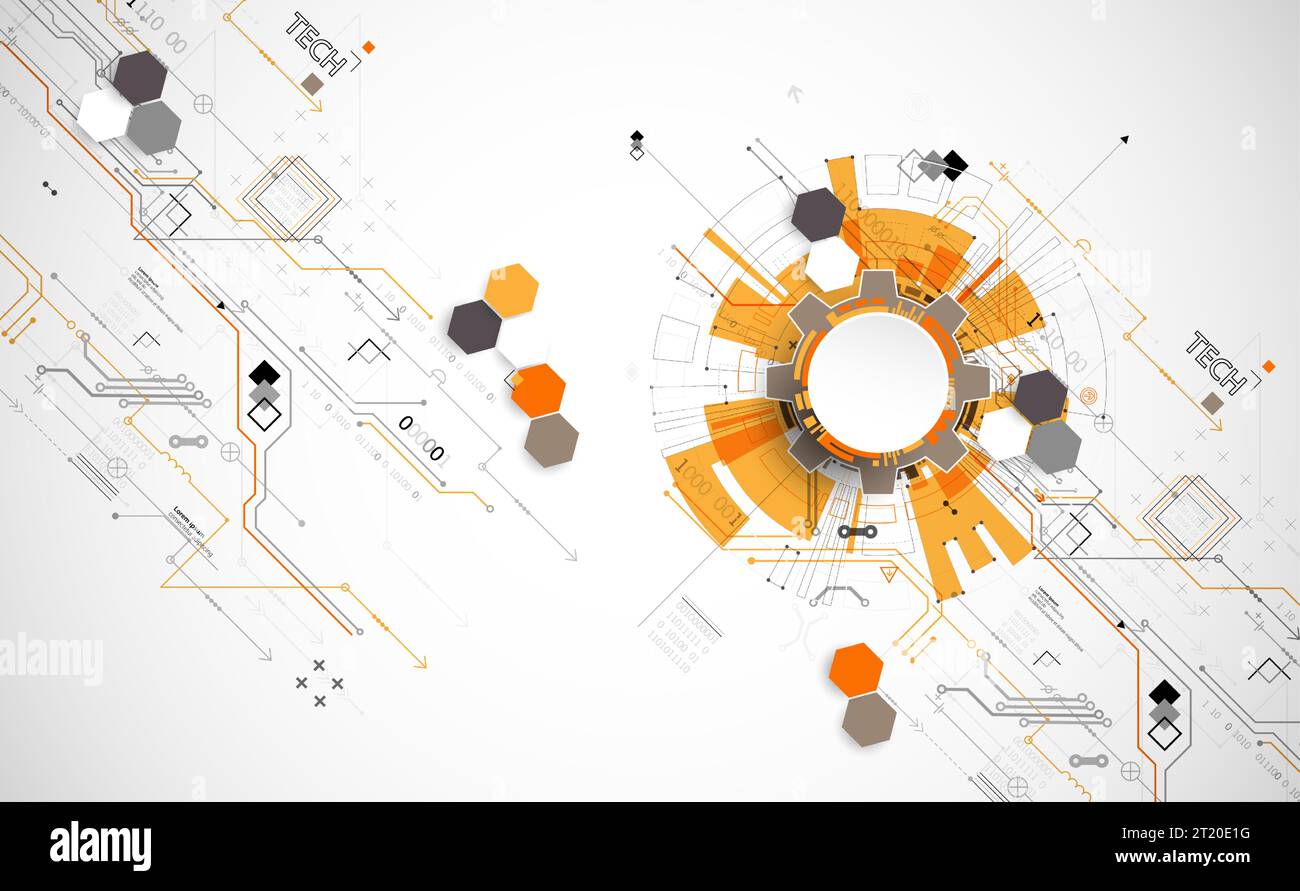 Abstract technology concept. Circuit board, high computer color ...