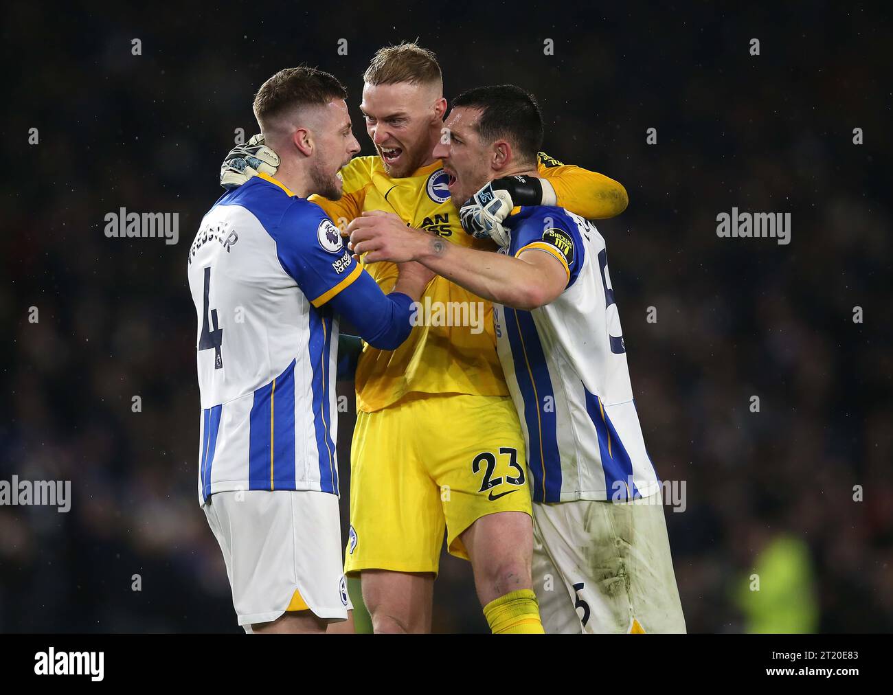 Jason Steele, Adam Webster & Lewis Dunk of Brighton & Hove Albion ...