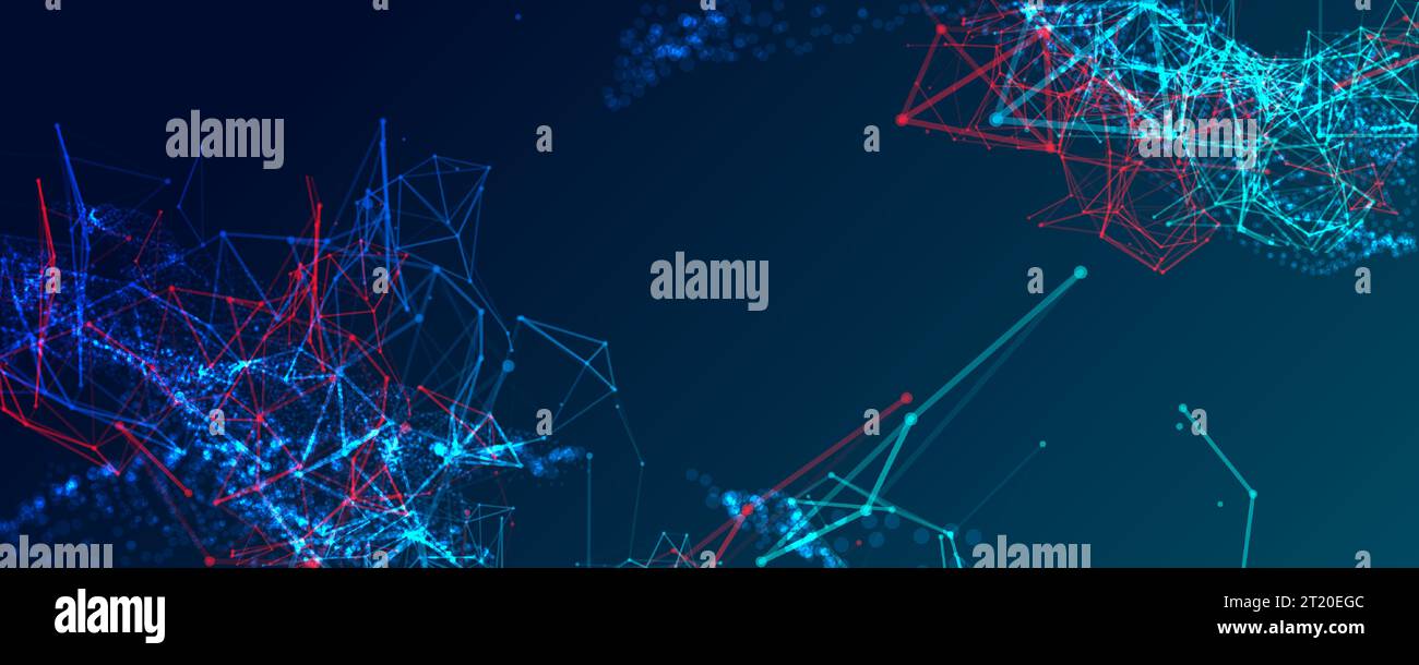 Abstract polygonal vector background with connecting dots and lines. Template for science and ...