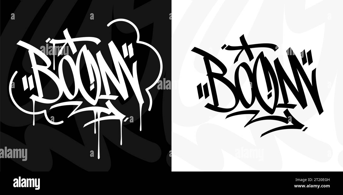 Abstract Trendy Urban Graffiti Street Art Word Boom Lettering Vector ...