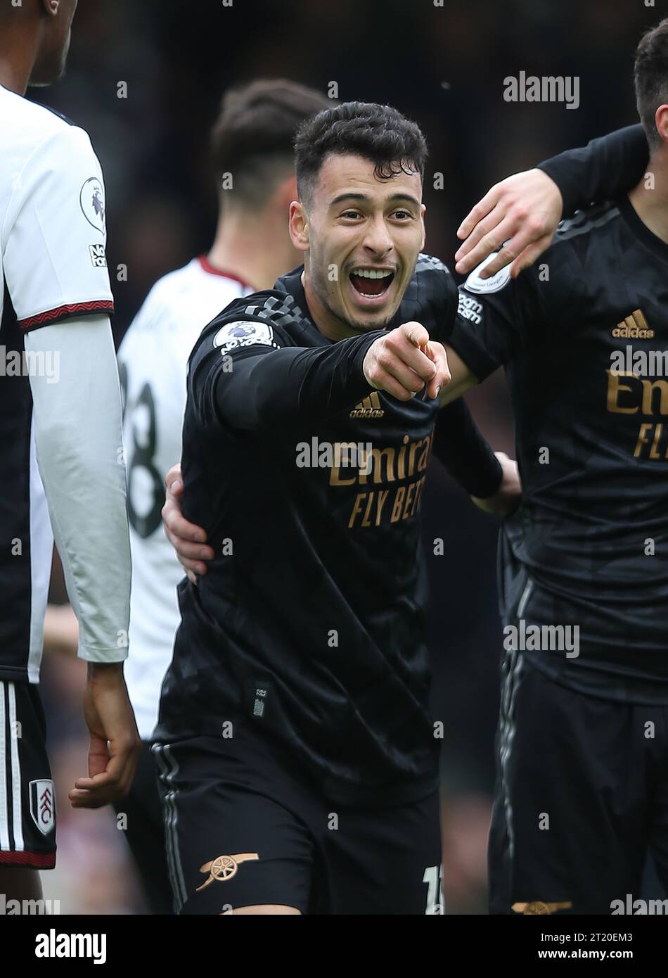 GOAL 2-0, Gabriel Martinelli of Arsenal goal celebration. - Fulham v ...