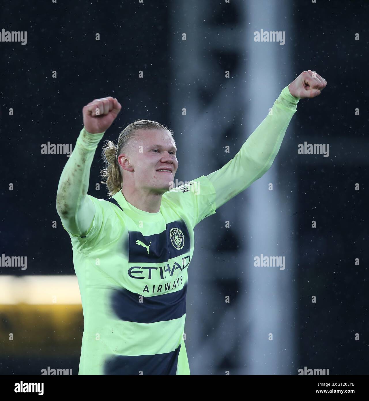 Erling Haland of Manchester City celebrates the victory at full time ...