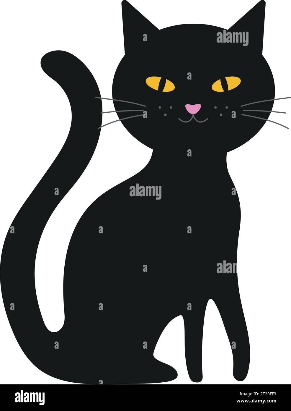 Black cat cute halloween vector illustration Stock Vector Image & Art ...