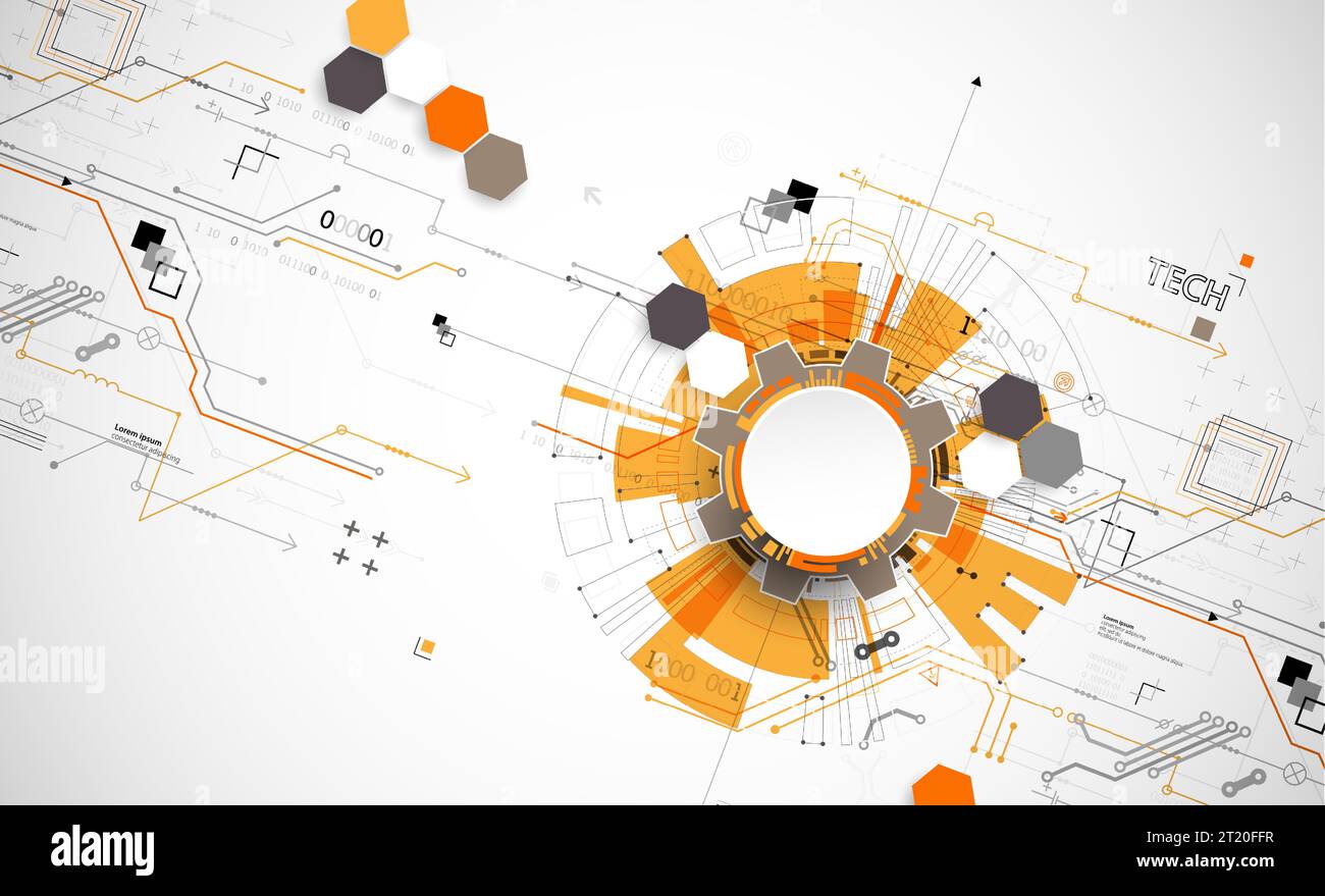 Abstract technology concept. Circuit board, high computer color ...